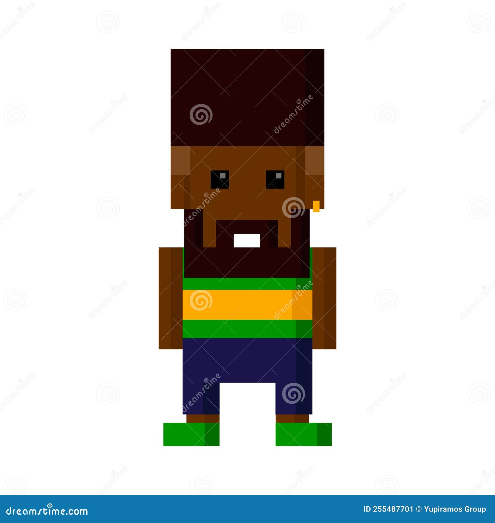Afro man pixel 8 bit stock vector. Illustration of vintage - 255487701