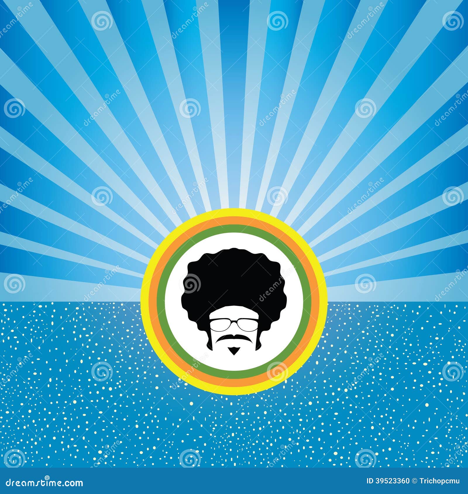 Afro man on retro concept stock vector. Illustration of hair - 39523360