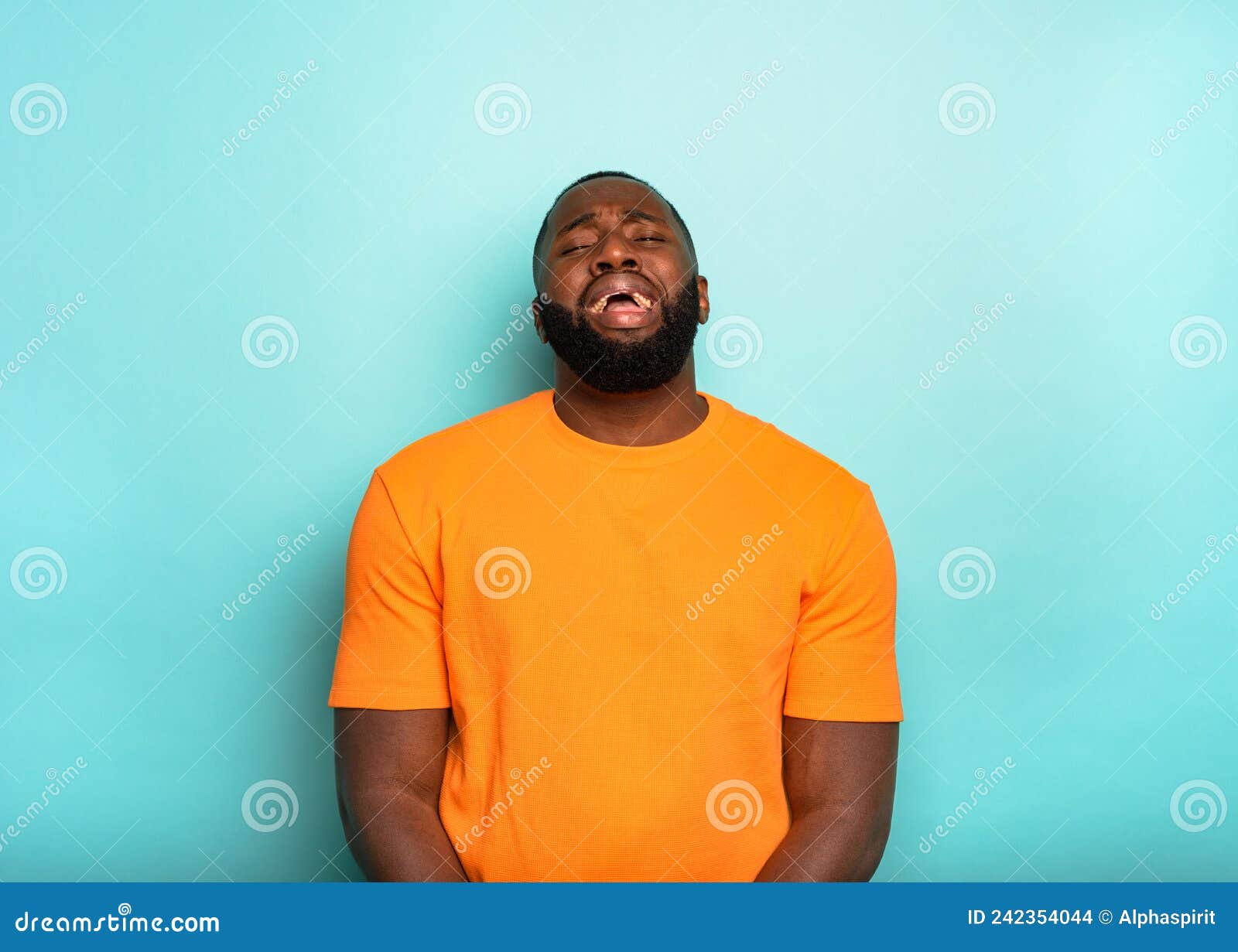 Afro Man with Unhappy Expression is Crying Stock Photo - Image of black ...