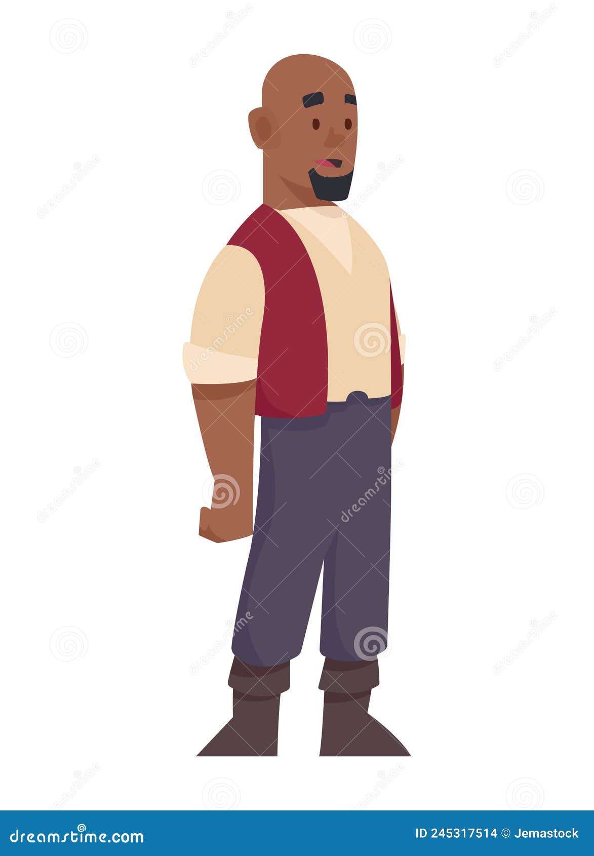 Afro pirate standing stock vector. Illustration of ocean - 245317514