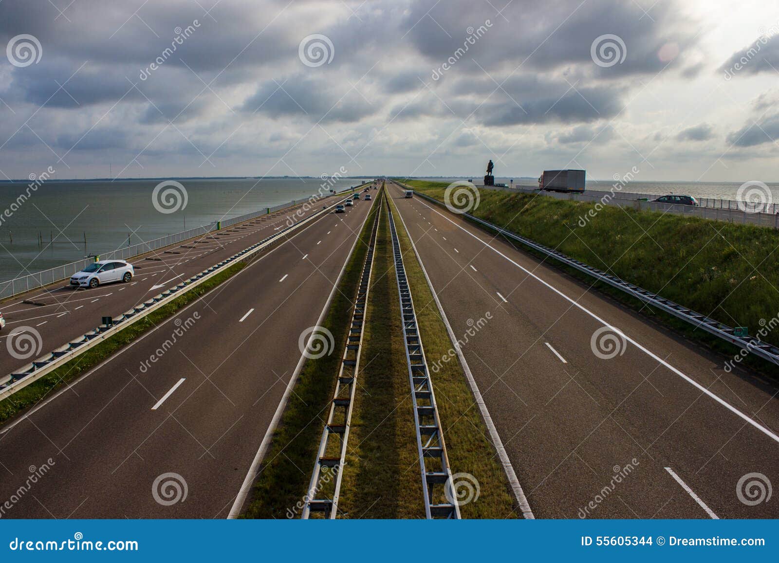 Afsluitdijk stock photo. Image of enormous, transportation - 55605344