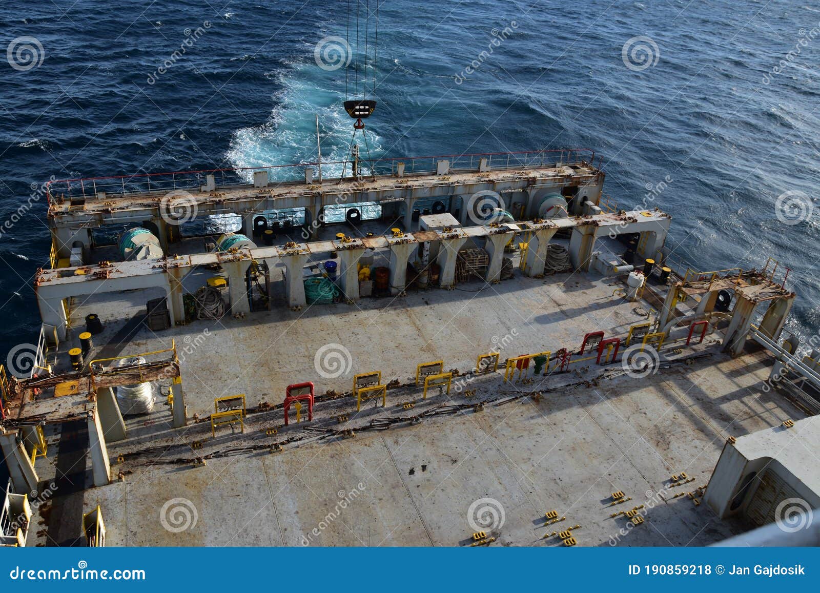 Aft Part of the Empty Cargo Container Vessel Underway Stock Photo ...