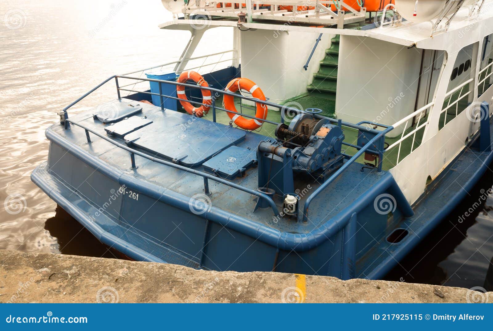 Aft Part of the Ship on the River Stock Image - Image of terminal ...