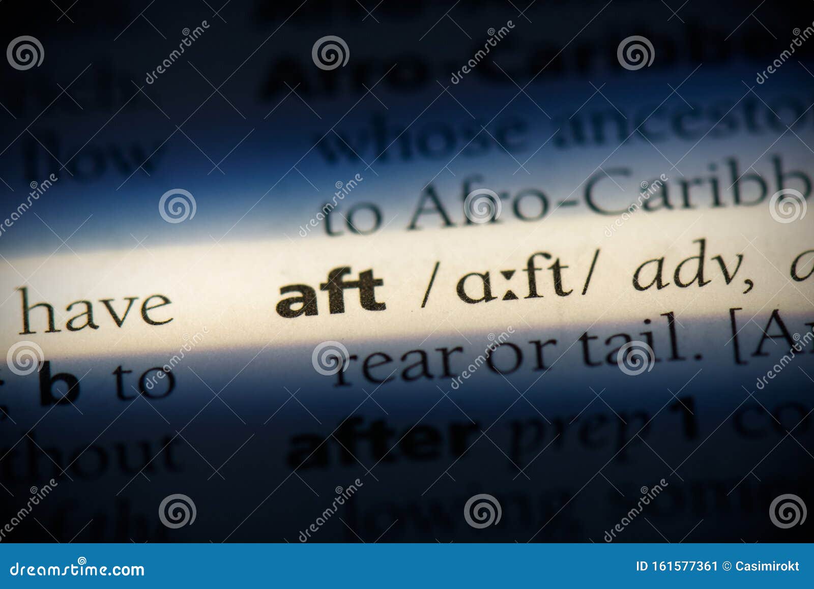 Aft stock image. Image of dictionary, definition, page - 161577361