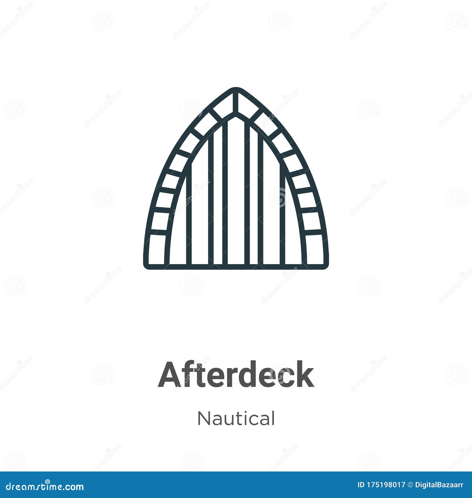 Afterdeck Outline Vector Icon. Thin Line Black Afterdeck Icon, Flat ...