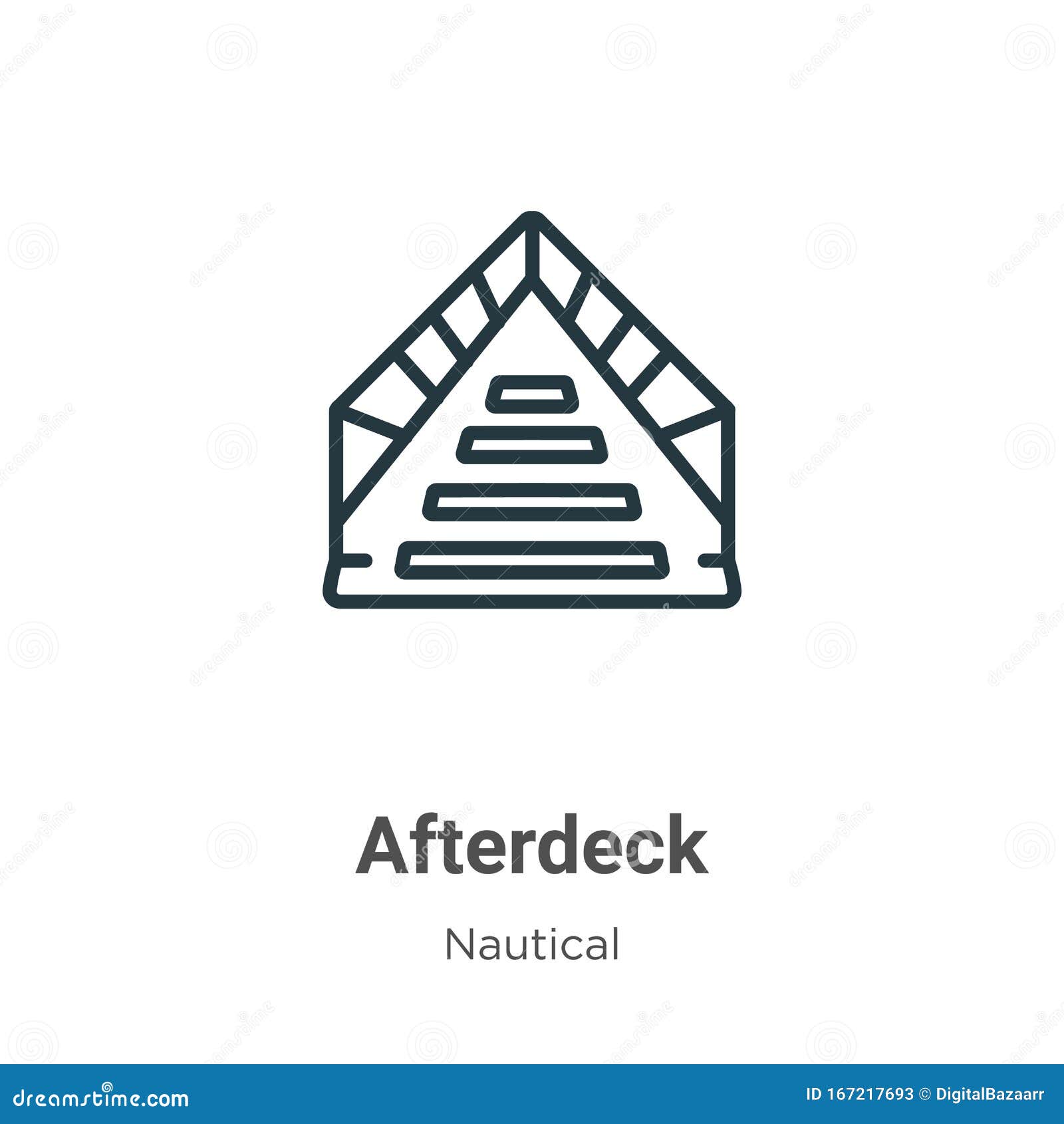 Afterdeck Outline Vector Icon. Thin Line Black Afterdeck Icon, Flat ...