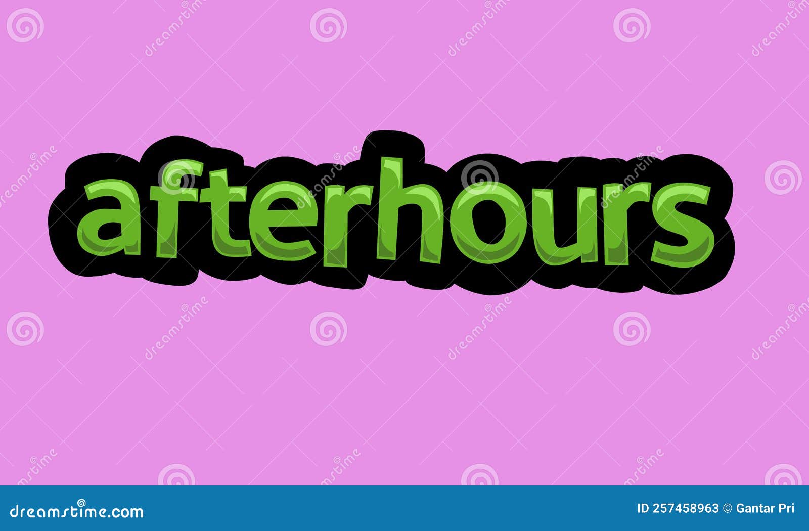 AFTERHOURS Writing Vector Design on a Pink Background Stock Vector ...