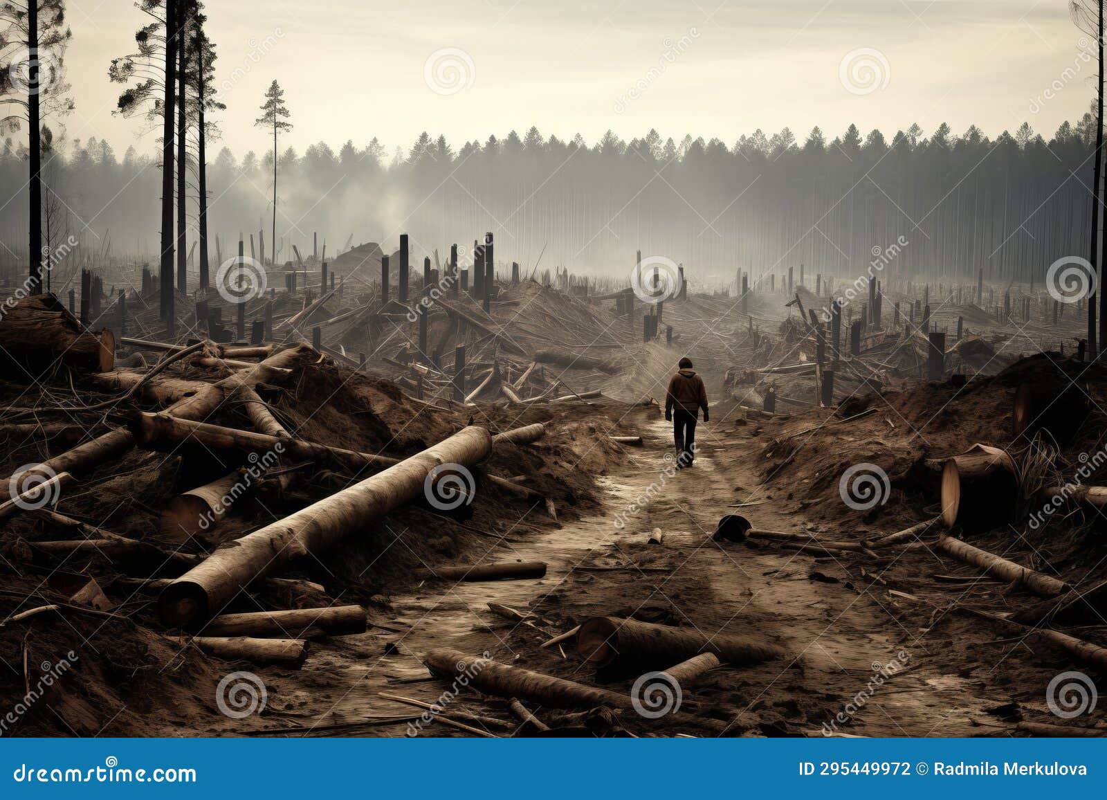 Aftermath of Deforestation: Barren Landscape in a Once-Forested Area ...