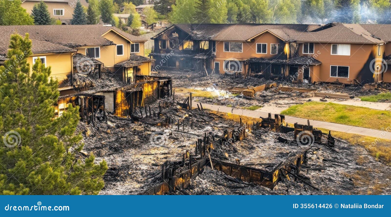 Aftermath of a Devastating Residential Fire in Suburban Neighborhood ...