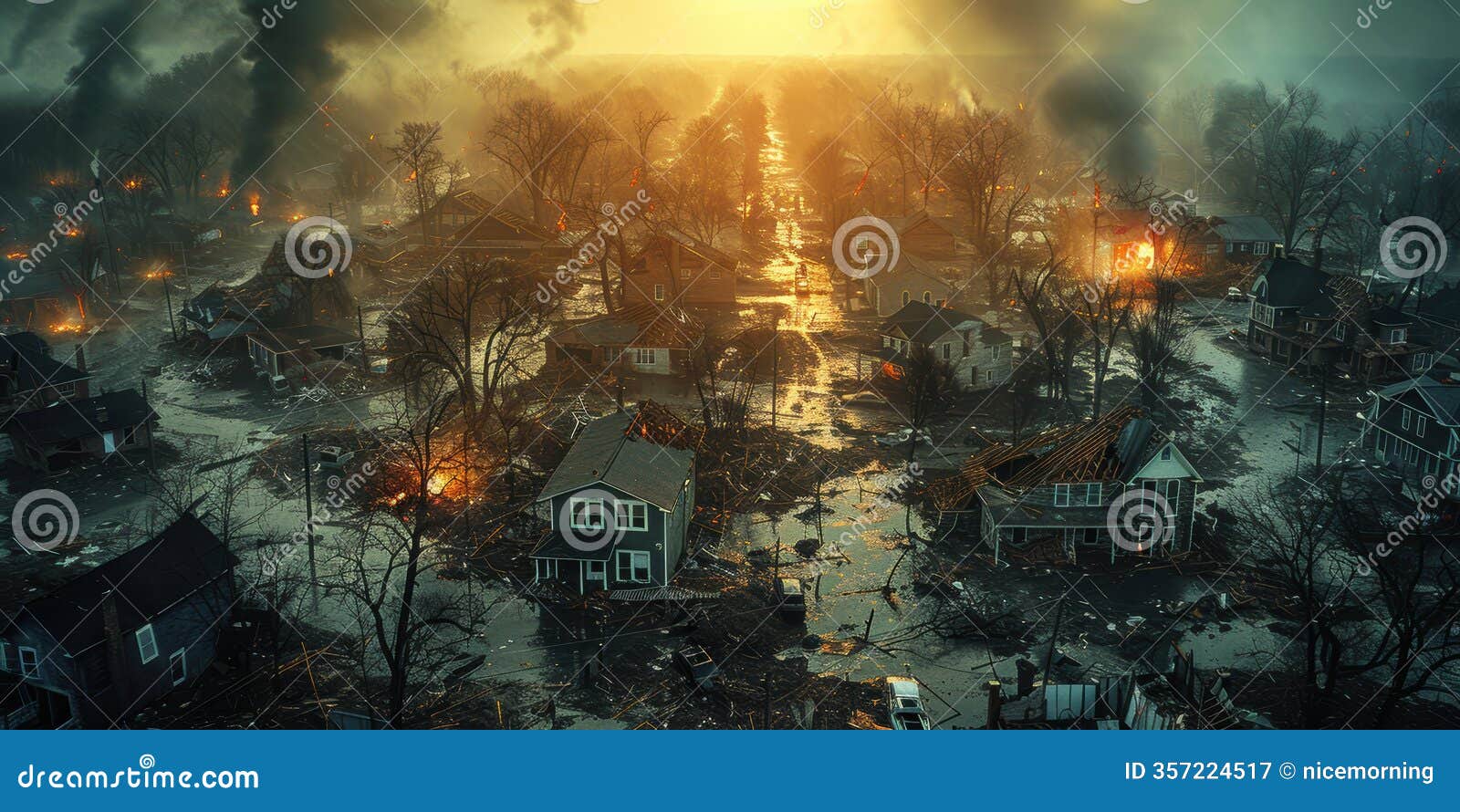 Aftermath of a Devastating Storm. Created by Generative Artificial ...