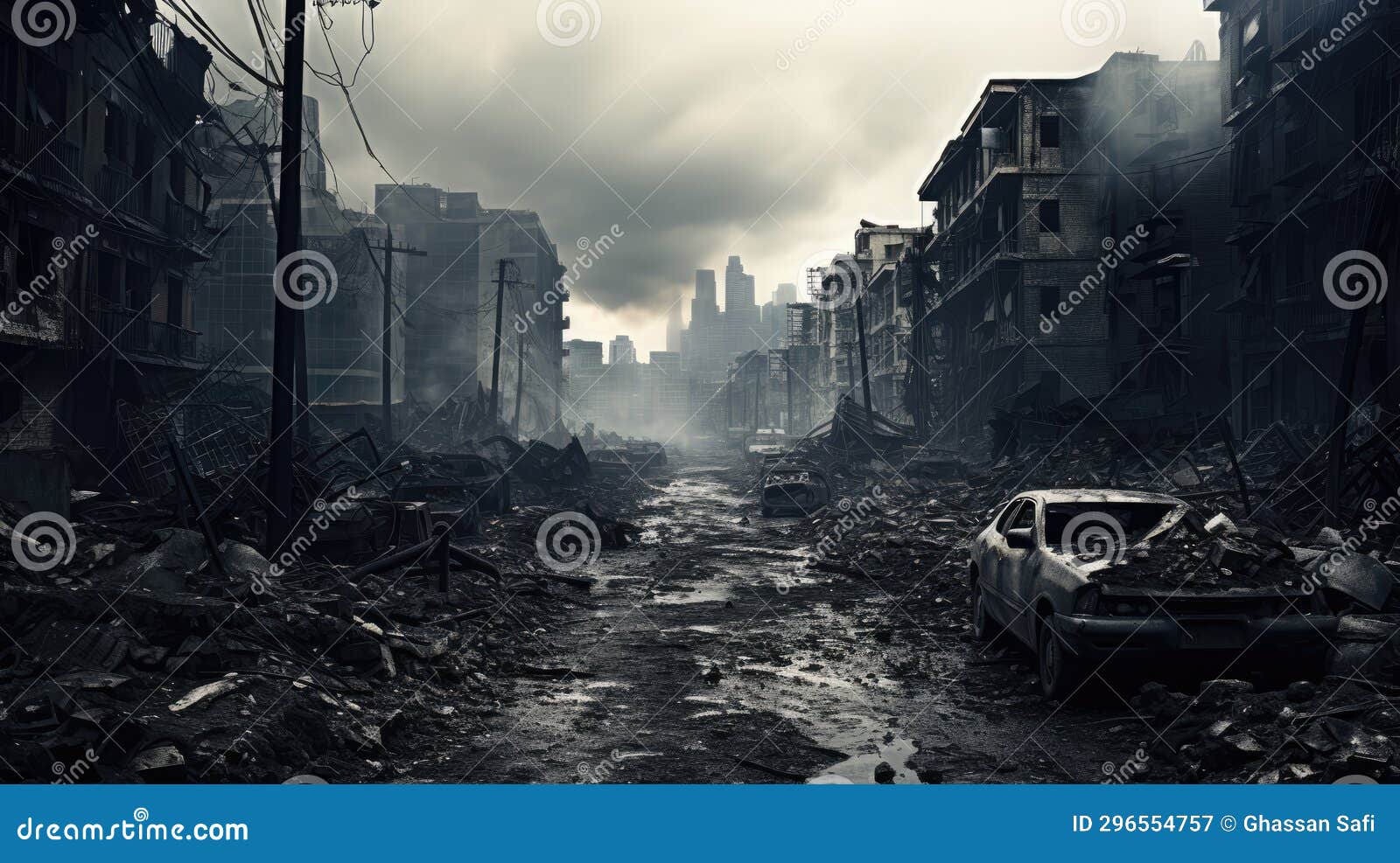 Aftermath of a Devastating War Stock Illustration - Illustration of ...