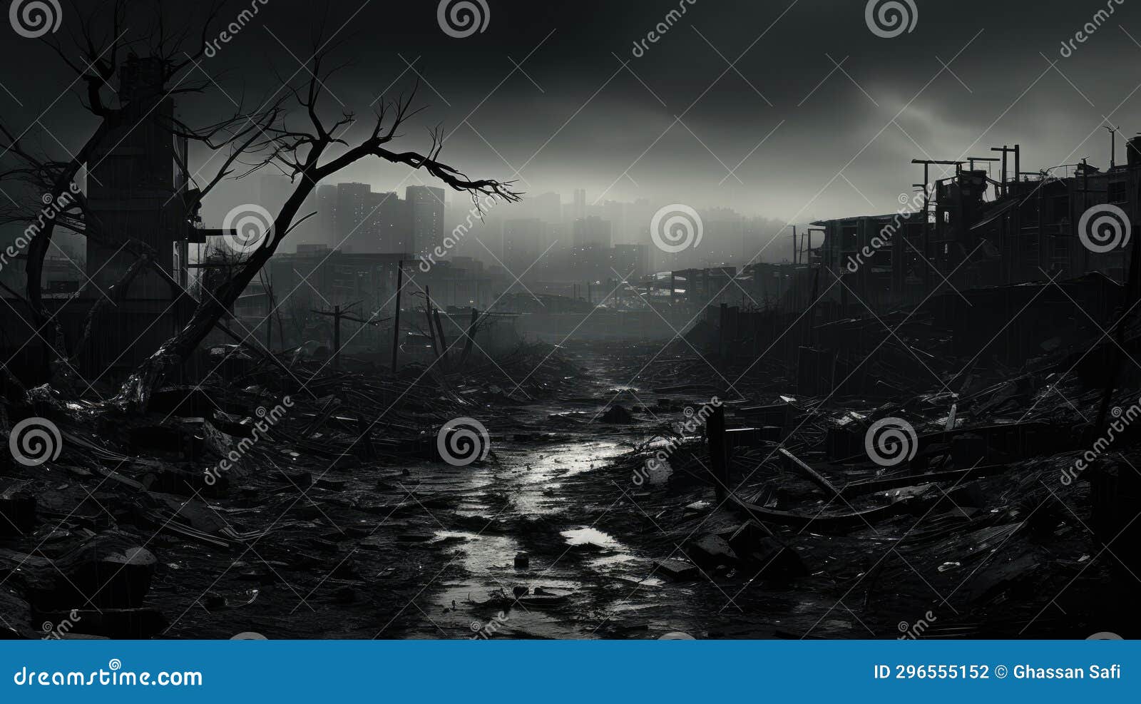 Aftermath of a Devastating War Stock Illustration - Illustration of ...