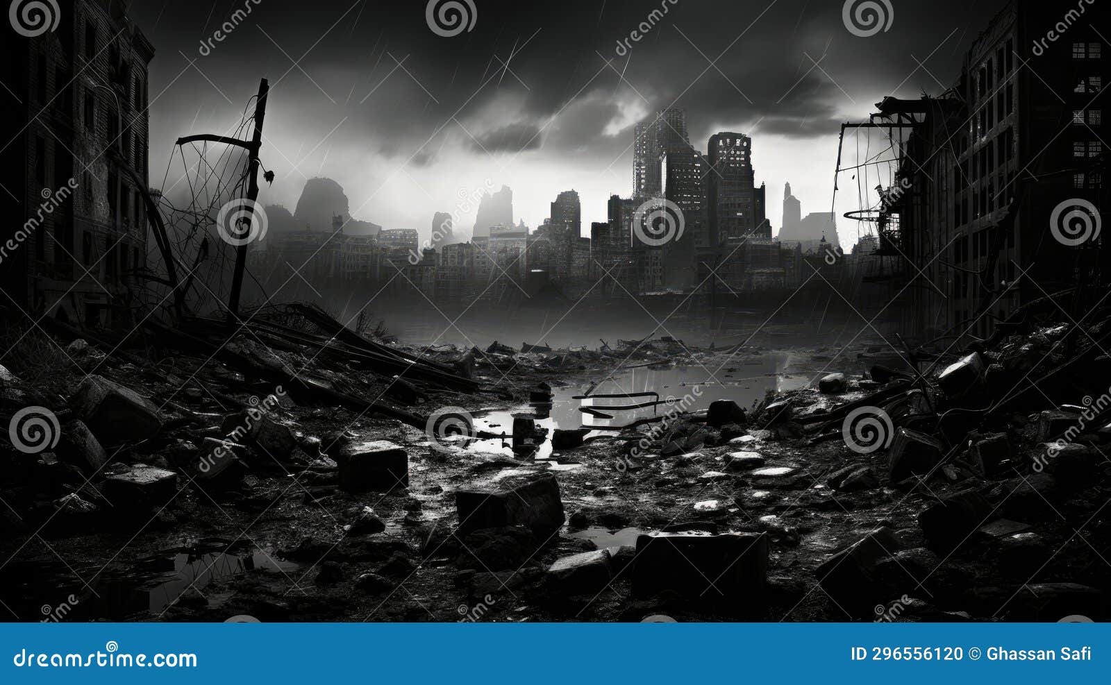 Aftermath of a Devastating War Stock Illustration - Illustration of ...