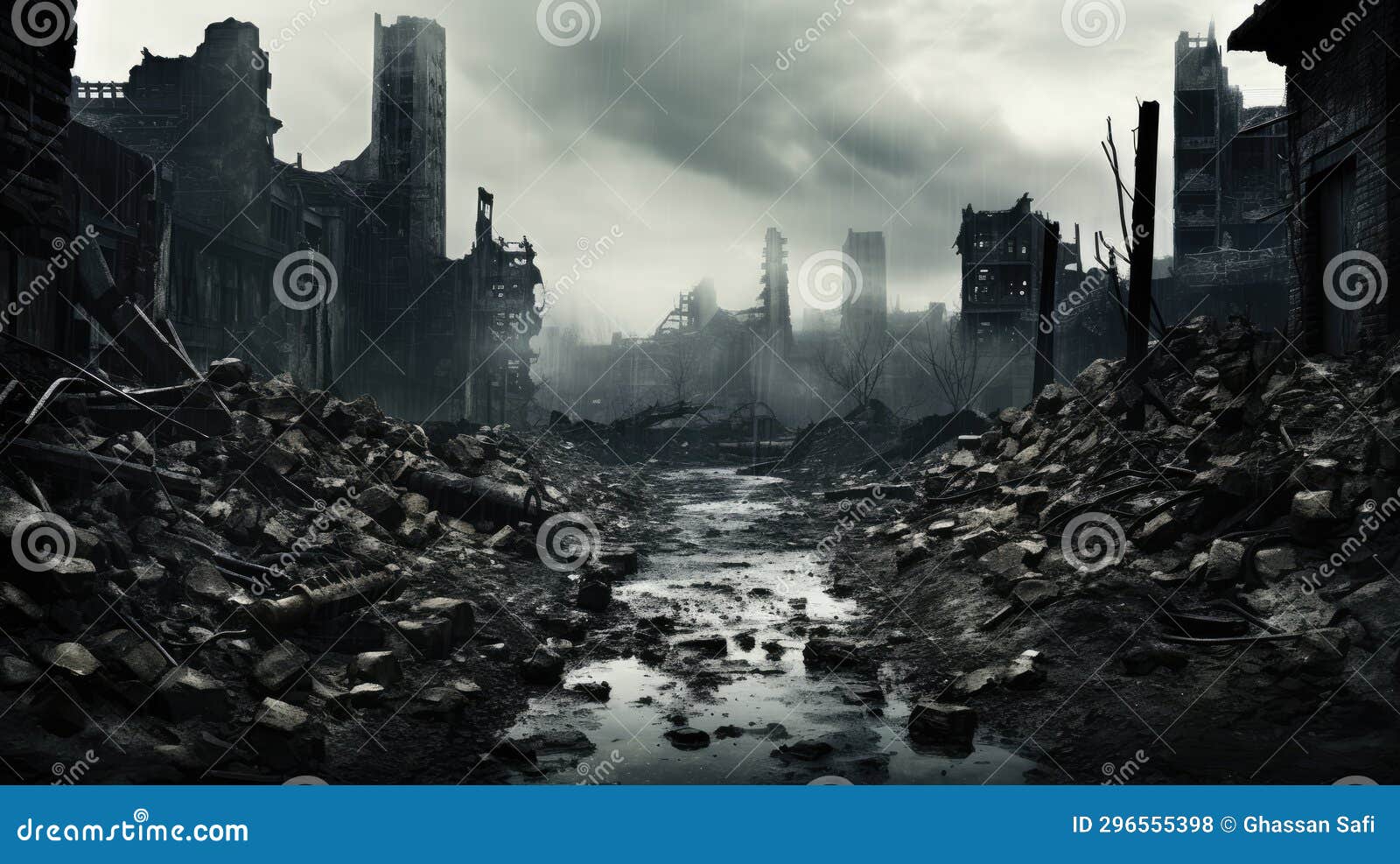 Aftermath of a Devastating War Stock Illustration - Illustration of ...