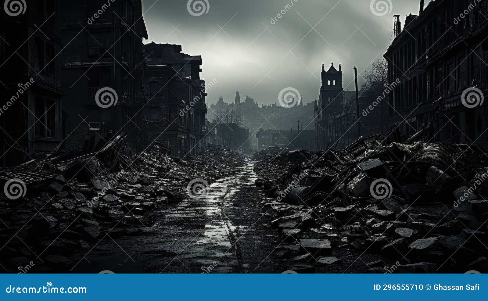 Aftermath of a Devastating War Stock Illustration - Illustration of ...
