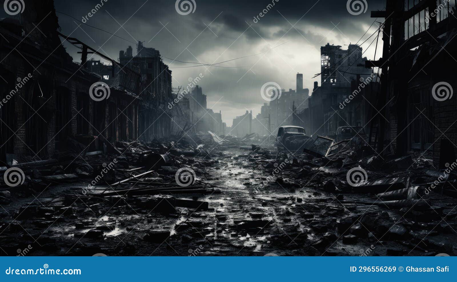 Aftermath of a Devastating War Stock Illustration - Illustration of ...
