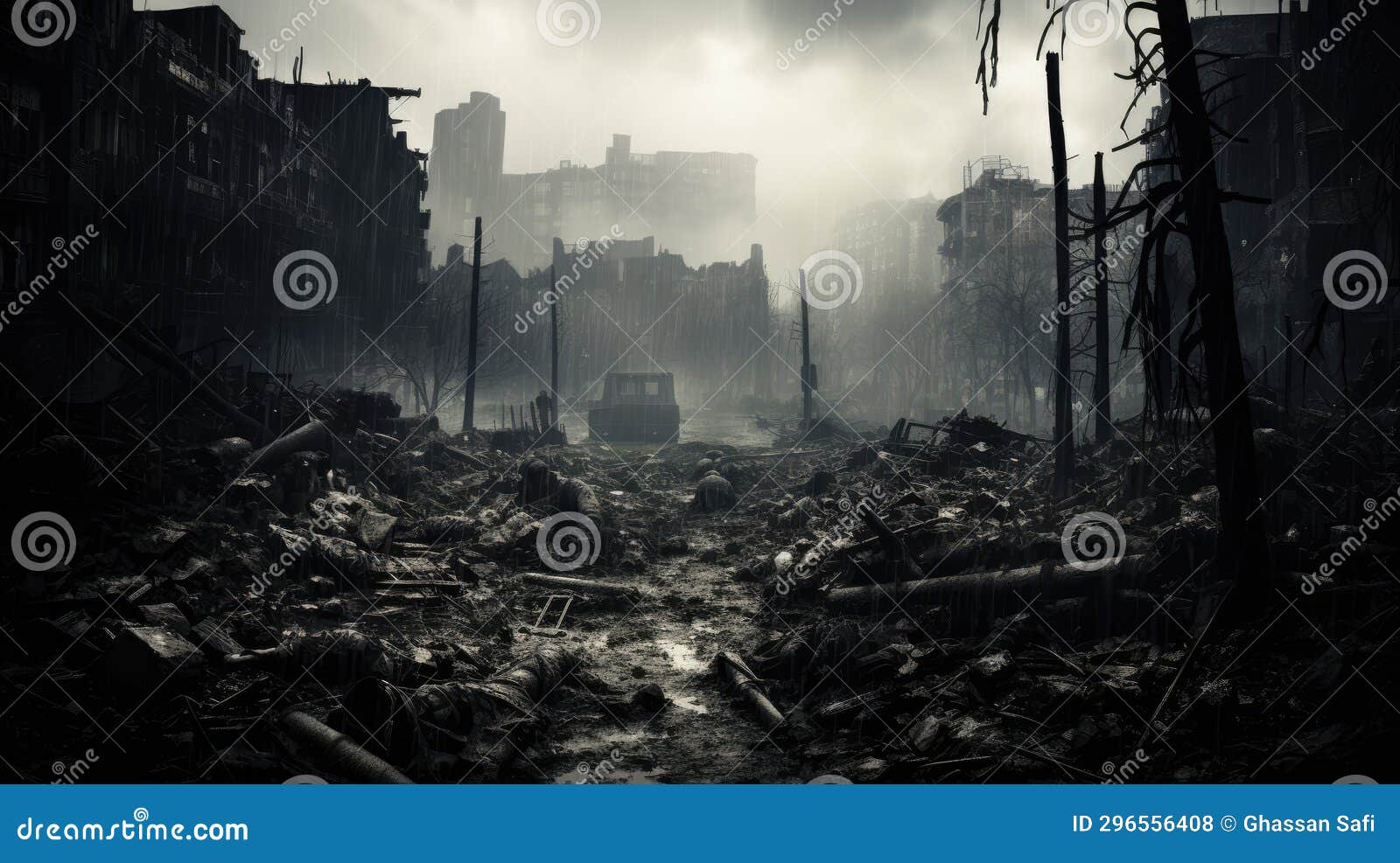 Aftermath of a Devastating War Stock Illustration - Illustration of ...