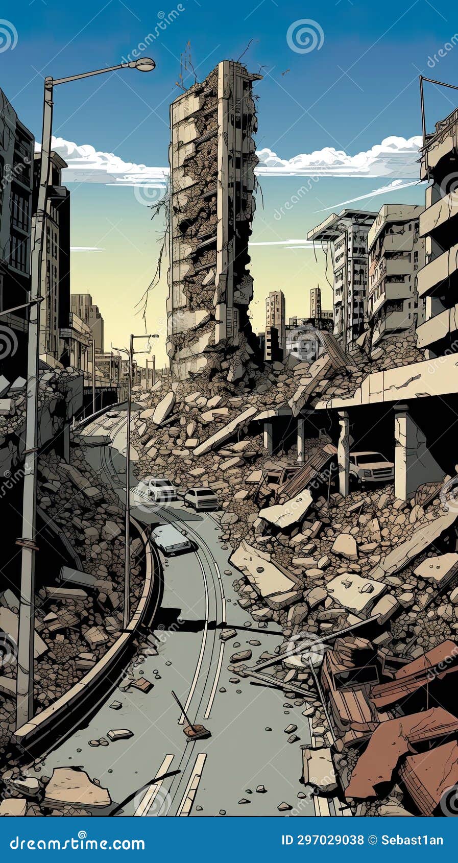 Man In Devastation Town, Looks At A Bunch Of Birds Free Stock Image ...