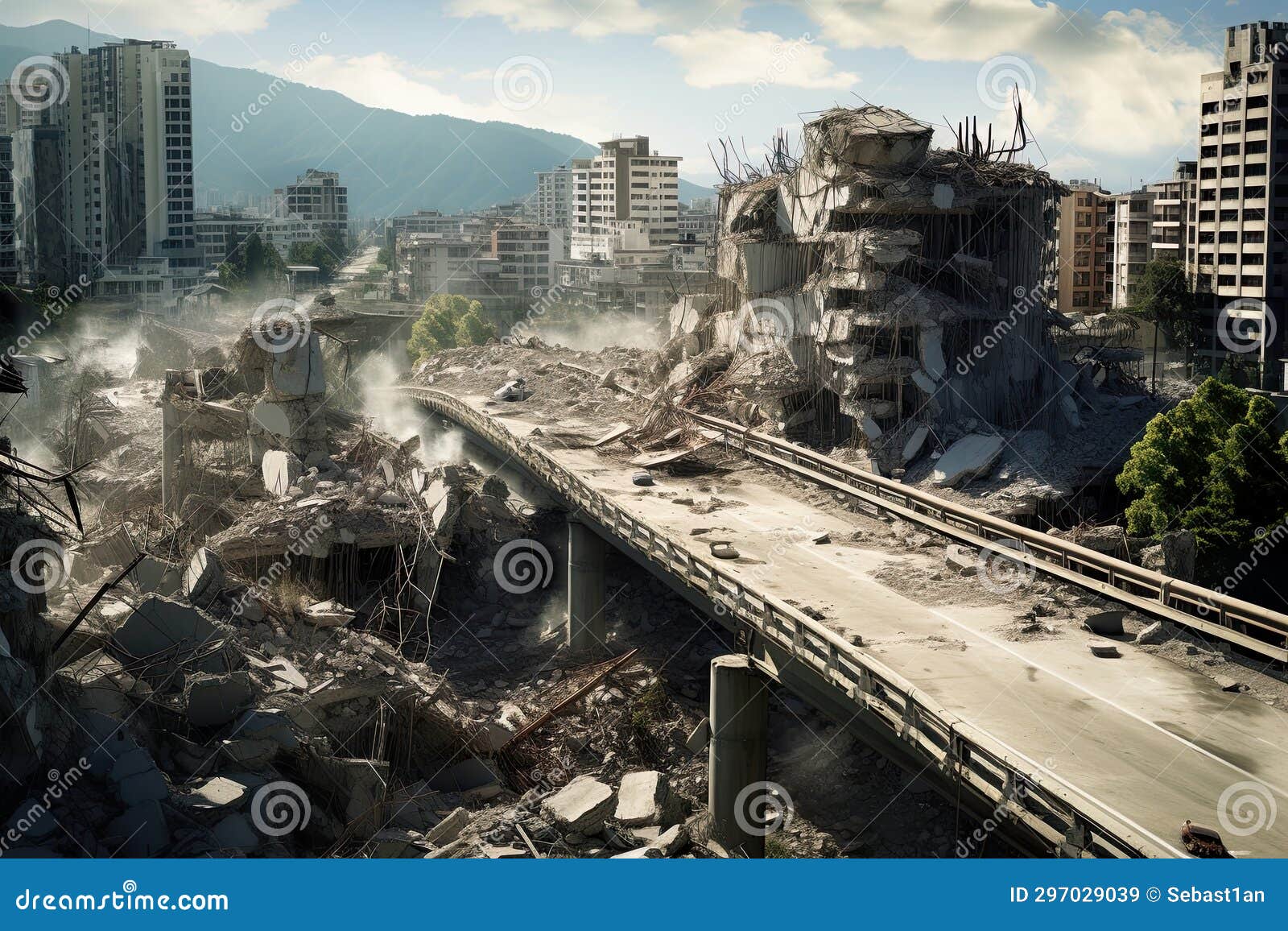 Aftermath of an Earthquake in an Urban Setting, Emphasizing the ...