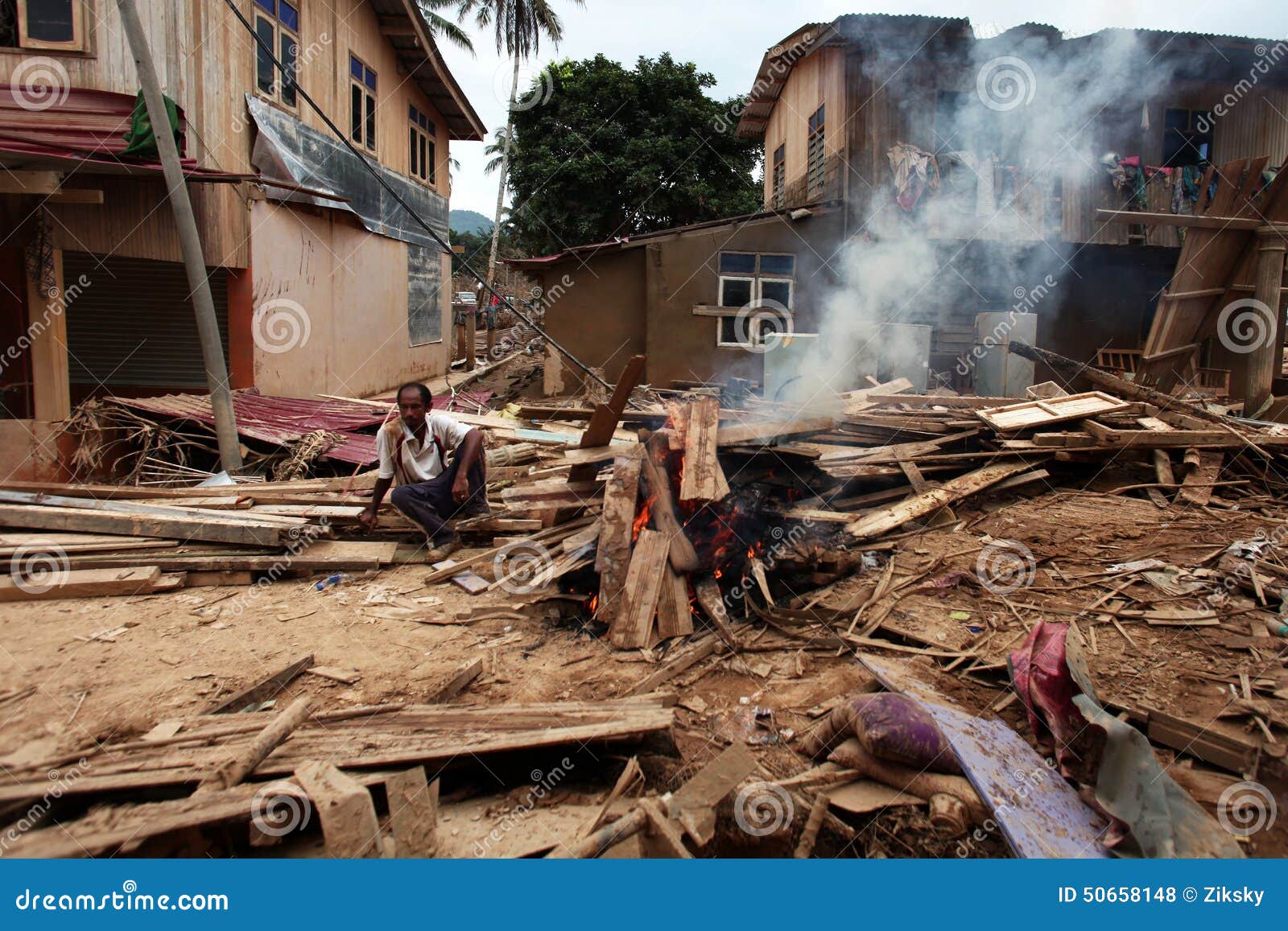 Aftermath flood editorial stock photo. Image of border - 50658148