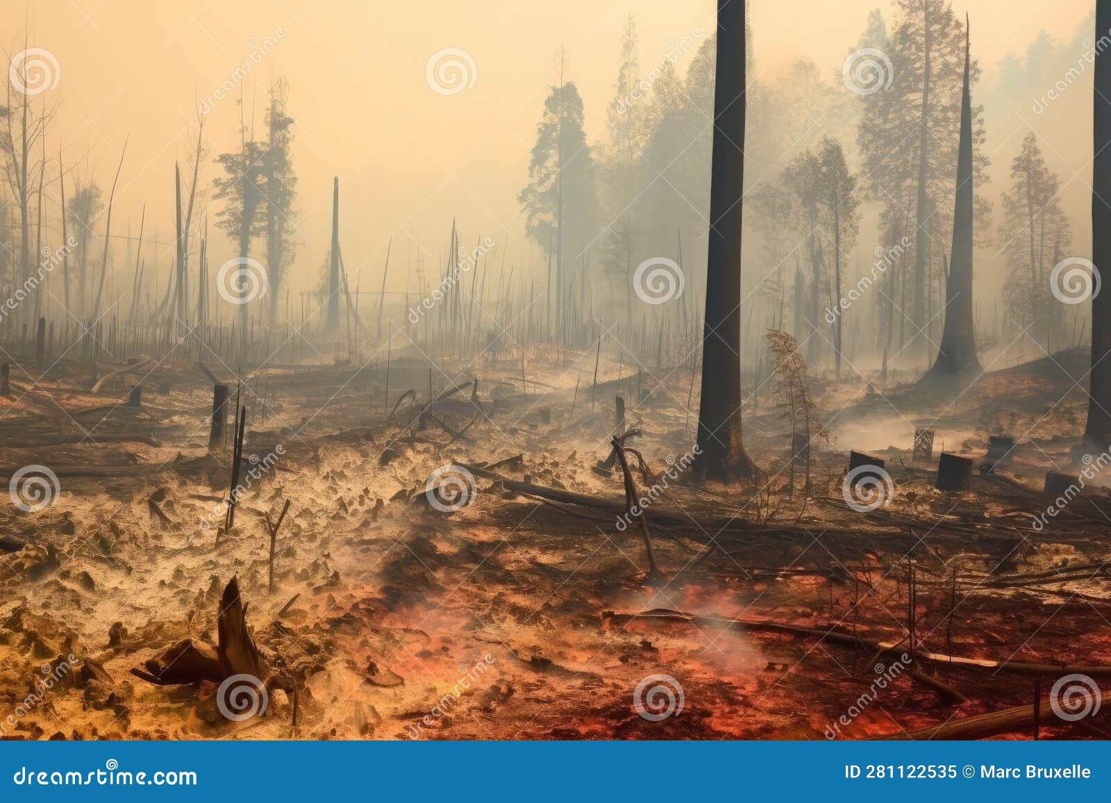 Aftermath Of A Forest Fire - AI Generated Royalty-Free Stock ...