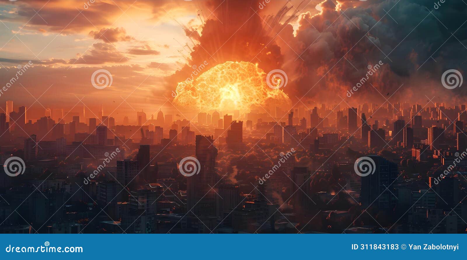 Aftermath of a Nuclear Blast Obliterating a City in a Scenario of ...