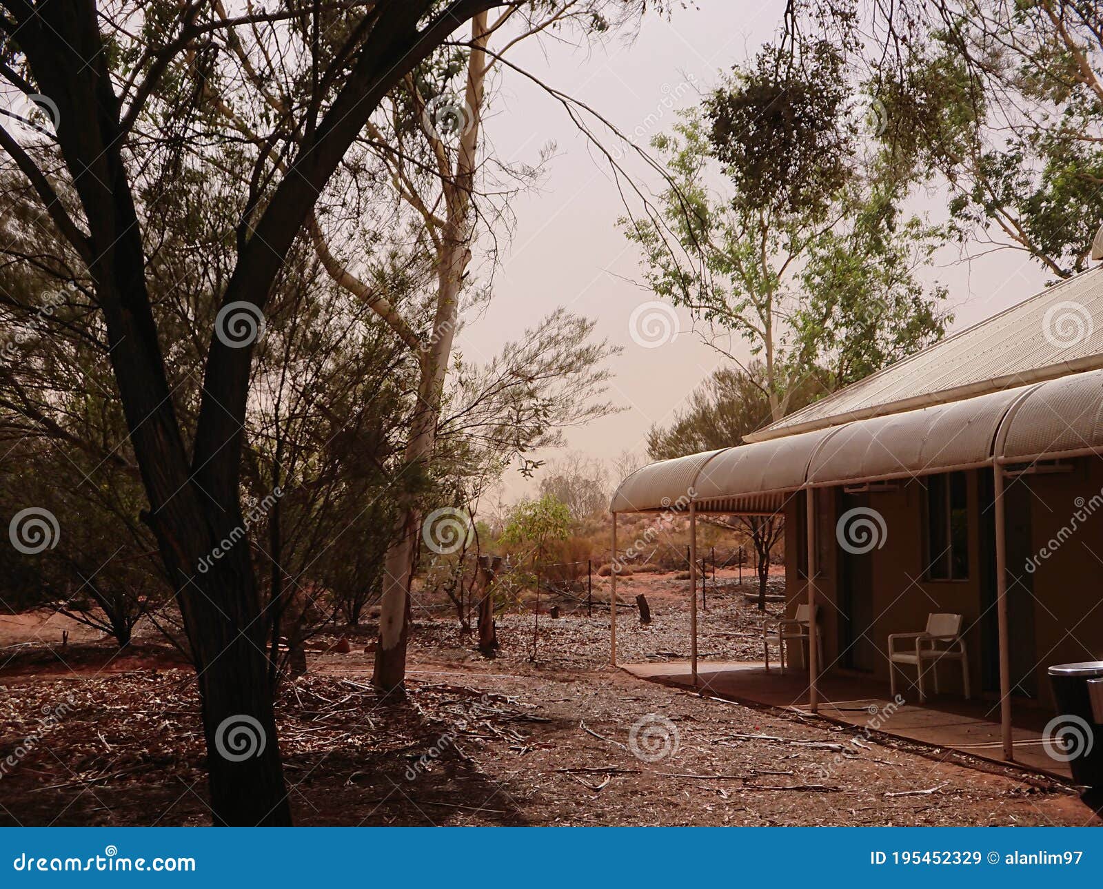 Aftermath of a Sandstorm Near an Accommodation Stock Image - Image of ...