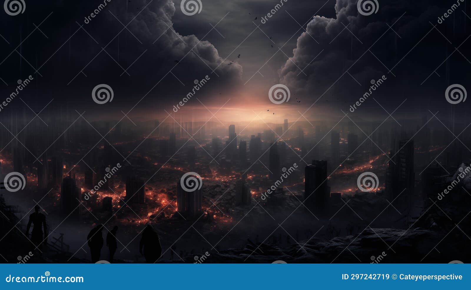 Aftermath of a War Cataclysm in a Big City. Apocalypse, Grim Mood, End ...