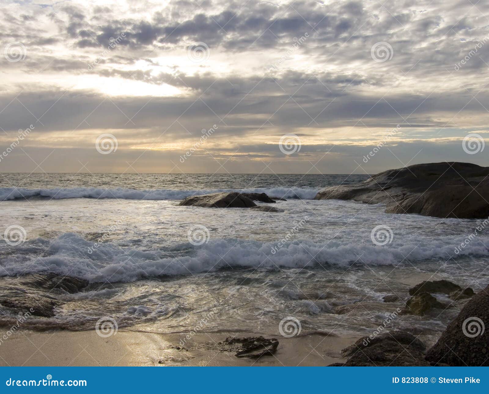 Afternoon beach stock photo. Image of rock, deserted, reflection - 823808