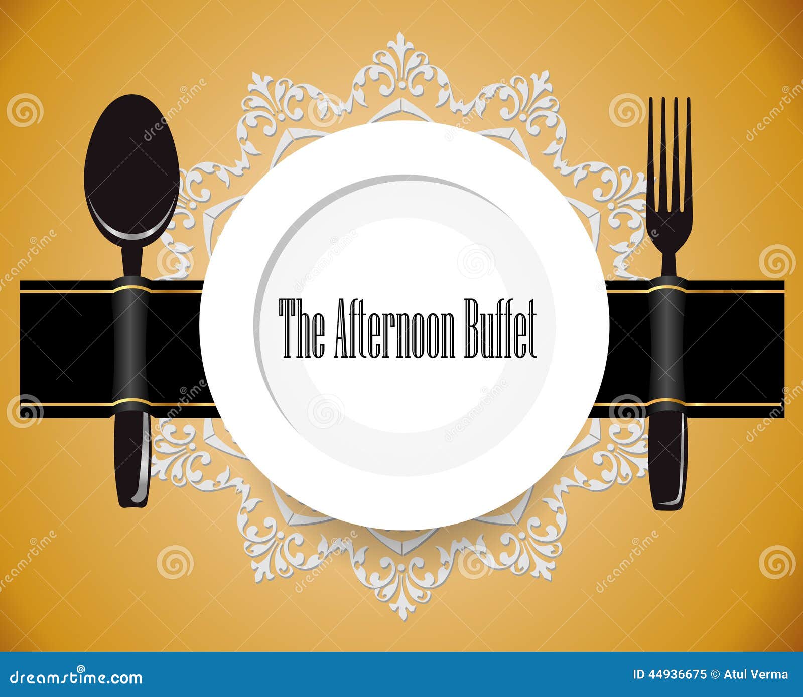 The Afternoon Buffet, Lunch, All You Can Eat Buffet Sign Cartoon Vector ...