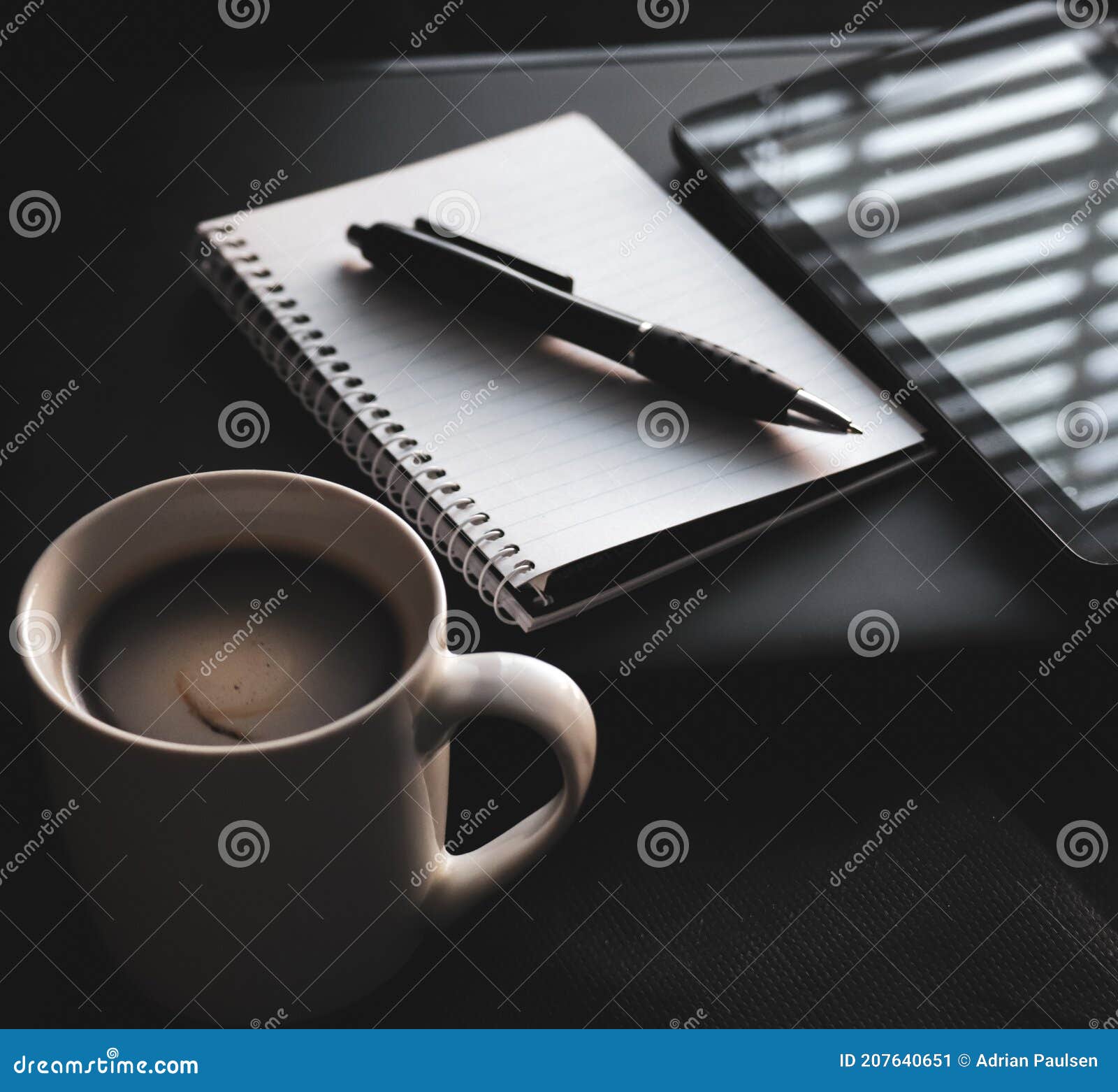 Afternoon Coffee Break at Work Stock Image - Image of brand, glasses ...