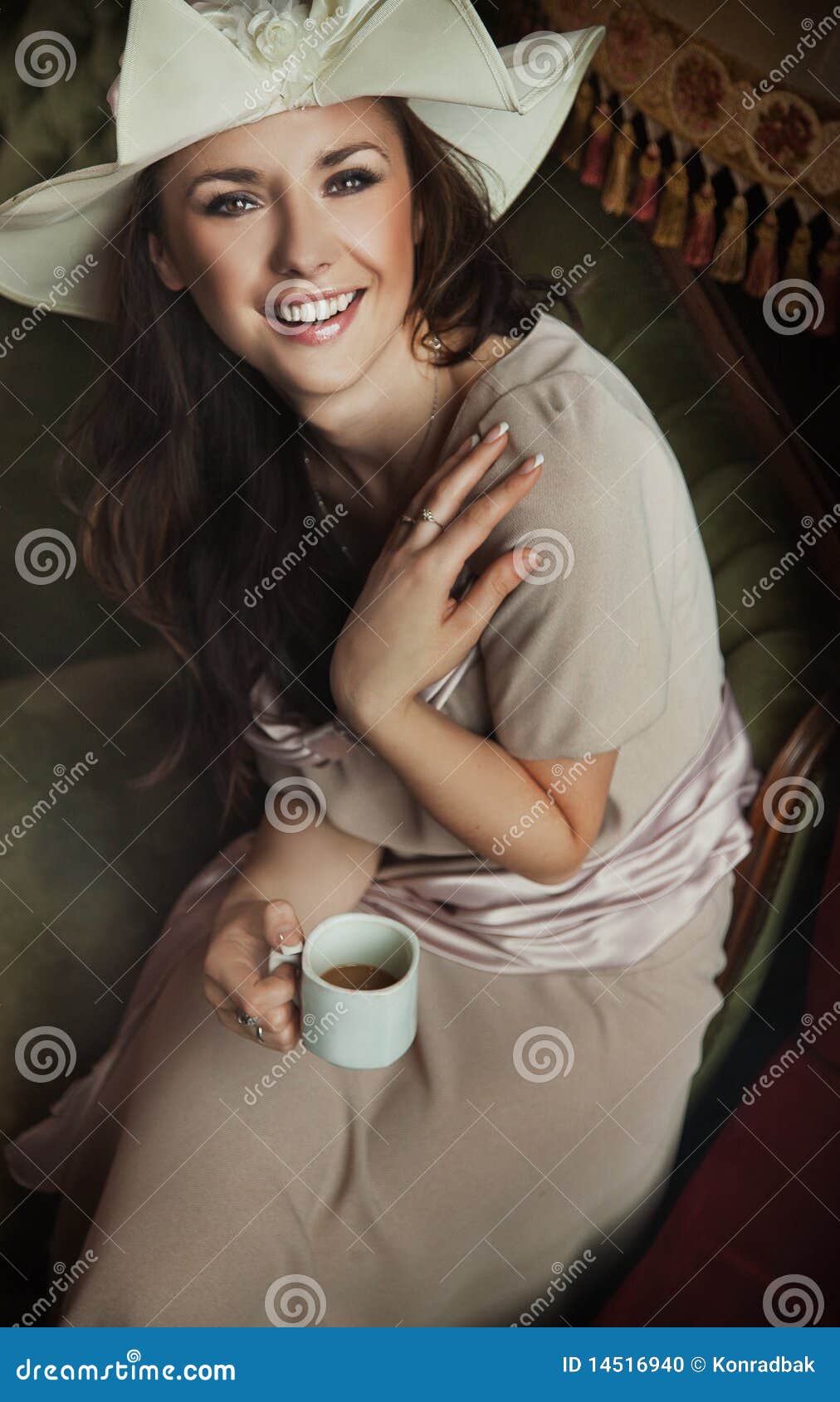 Afternoon coofee stock photo. Image of couch, lady, beautiful - 14516940