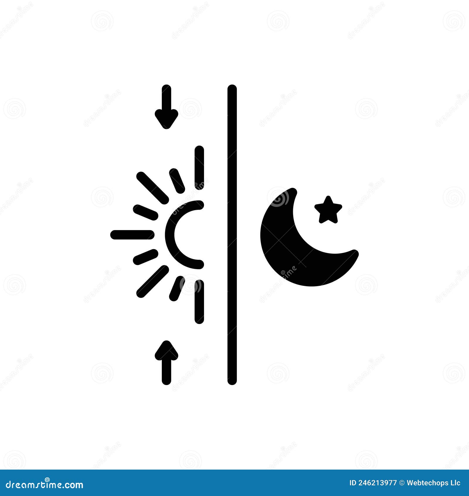 Black Solid Icon for Afternoon, Day and Half Stock Vector ...