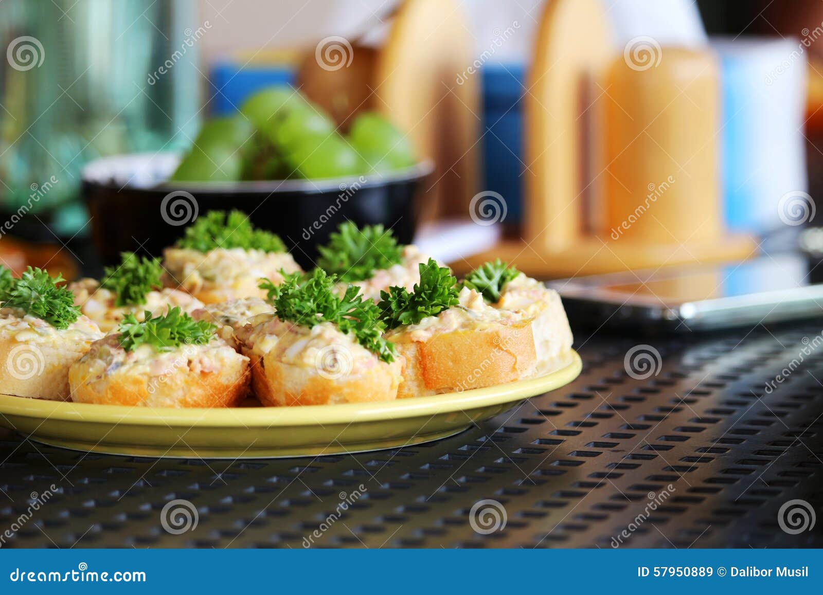 Afternoon Relax with Tasty Savory on the Table Stock Image - Image of ...