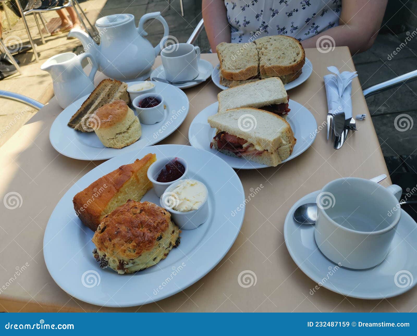 Afternoon sunny tea stock image. Image of meal, icing - 232487159