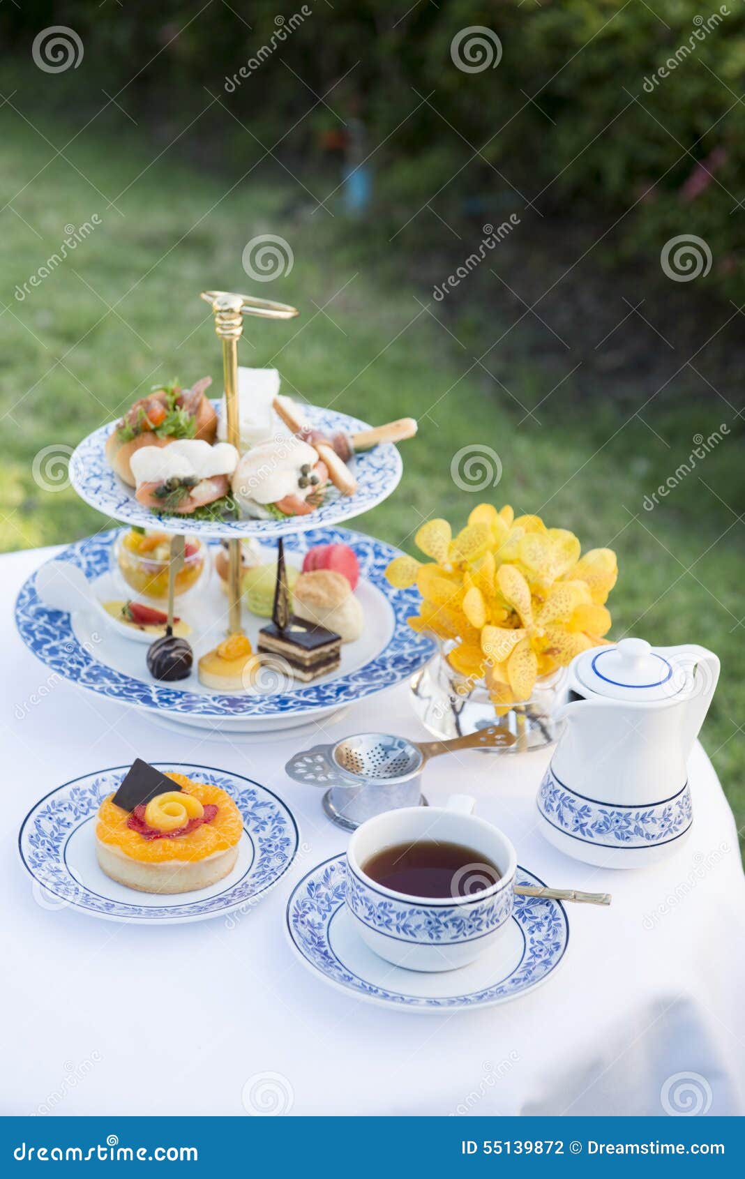 Afternoon tea stock photo. Image of biscuit, dessert - 55139872