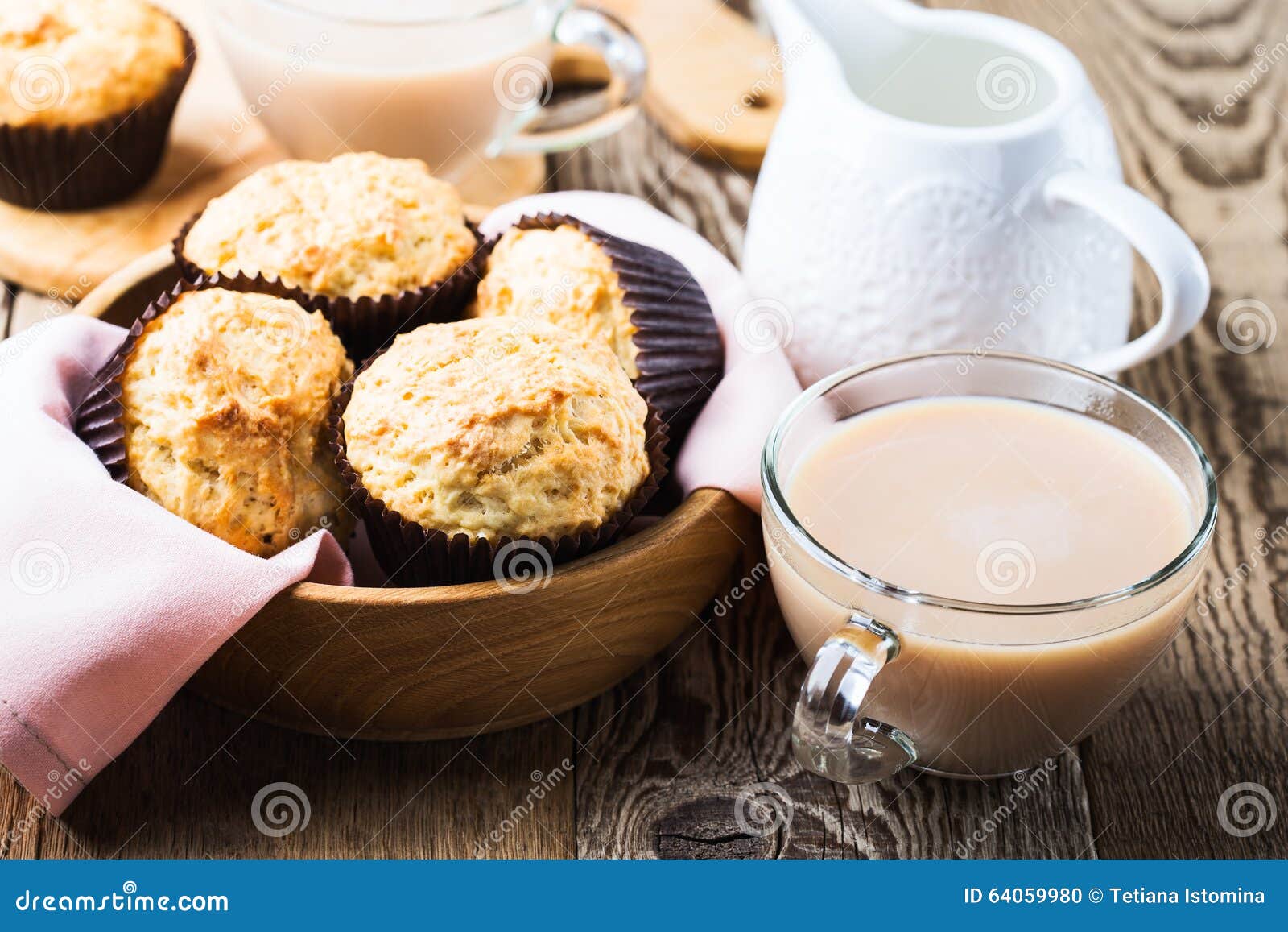Afternoon Tea with Homemade Muffins Stock Photo - Image of british ...