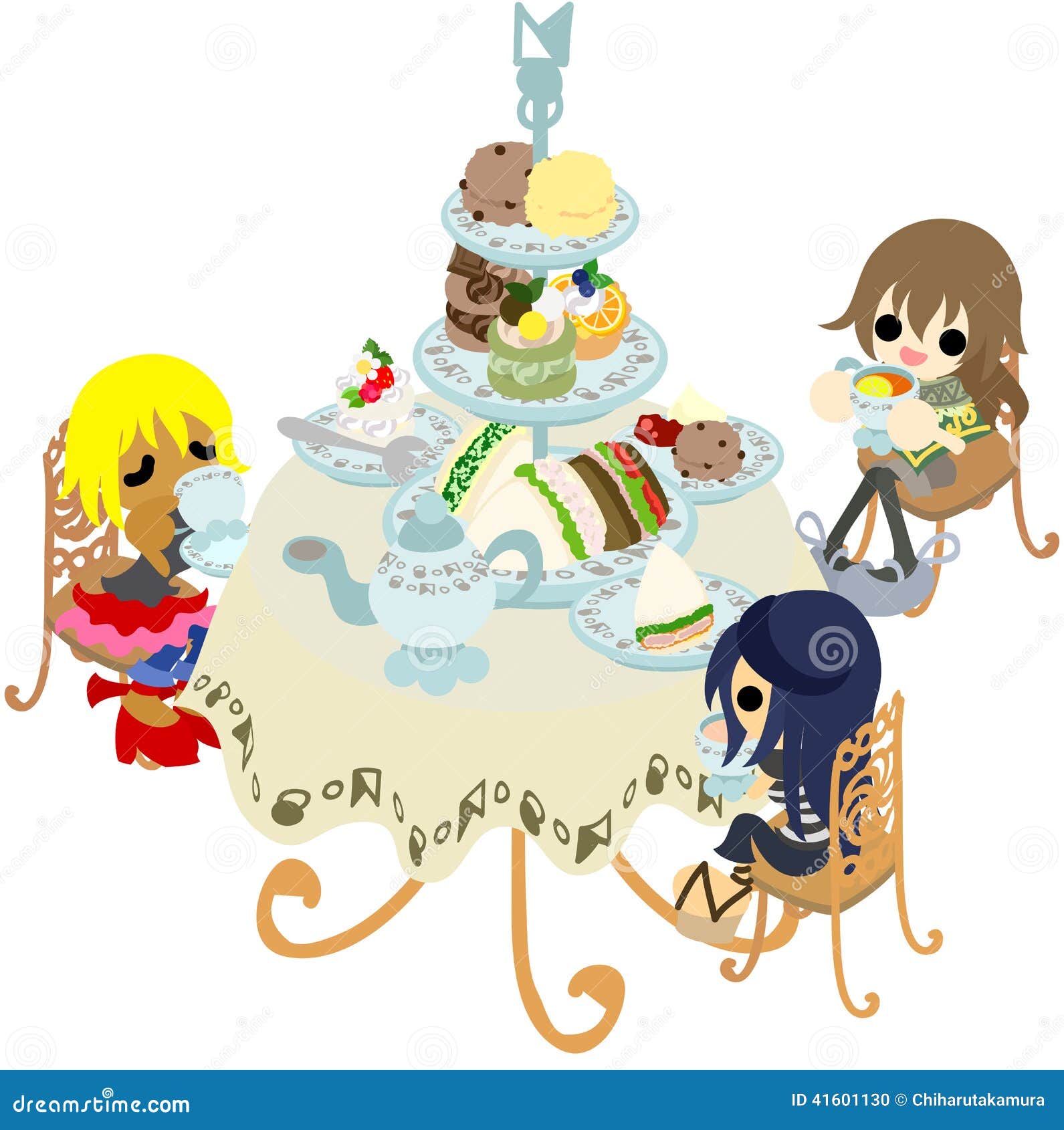 Afternoon tea stock vector. Illustration of afternoon - 41601130