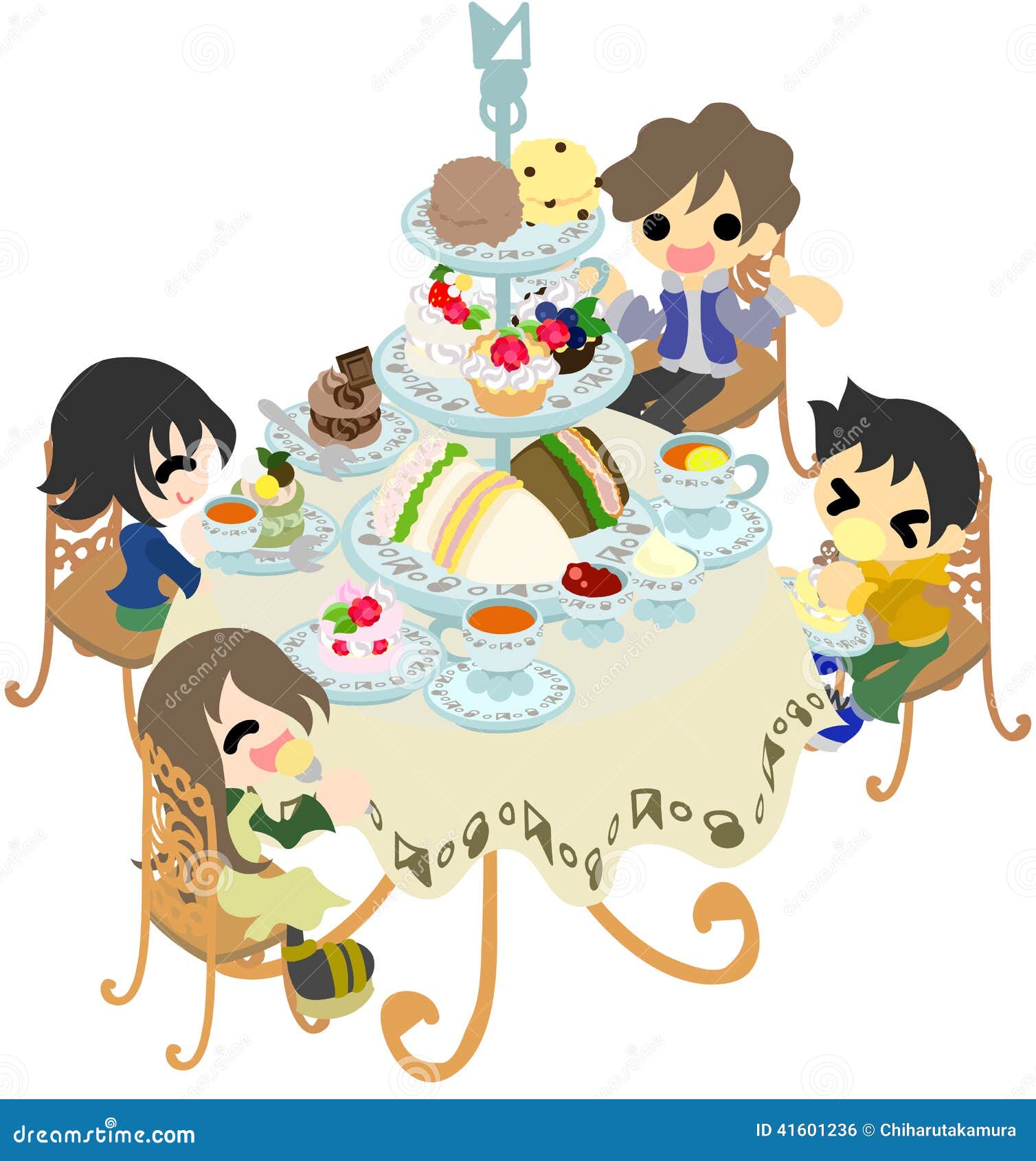 Afternoon tea stock vector. Illustration of season, seal - 41601236