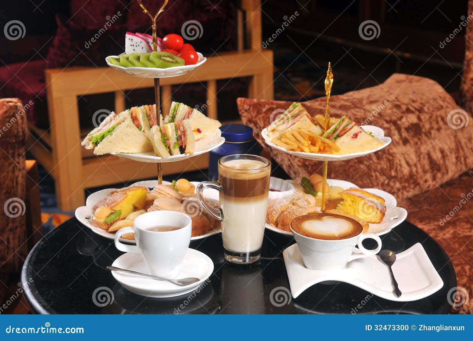 Afternoon tea stock photo. Image of chocolate, luxury - 32473300