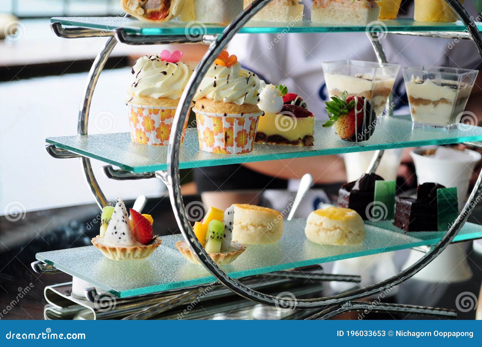 Afternoon Tea Set of Patisseries Collection Stock Image - Image of ...
