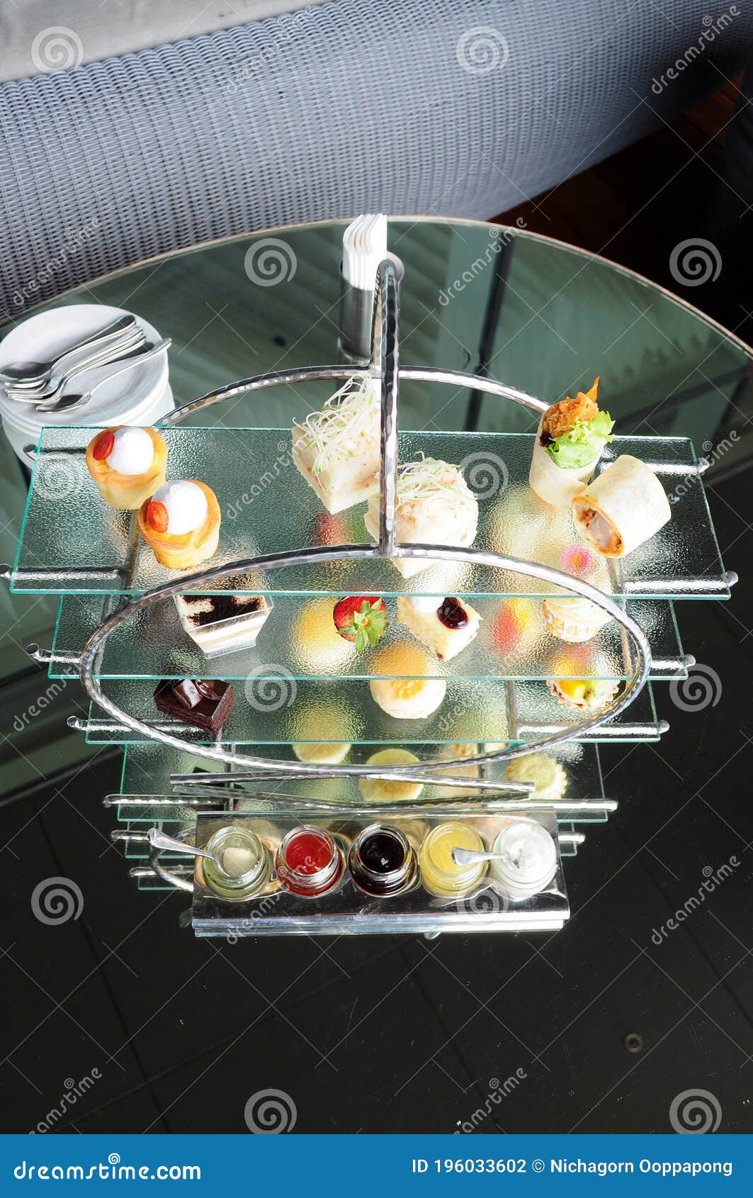 Afternoon Tea Set of Pastries Collection Stock Photo - Image of elegant ...