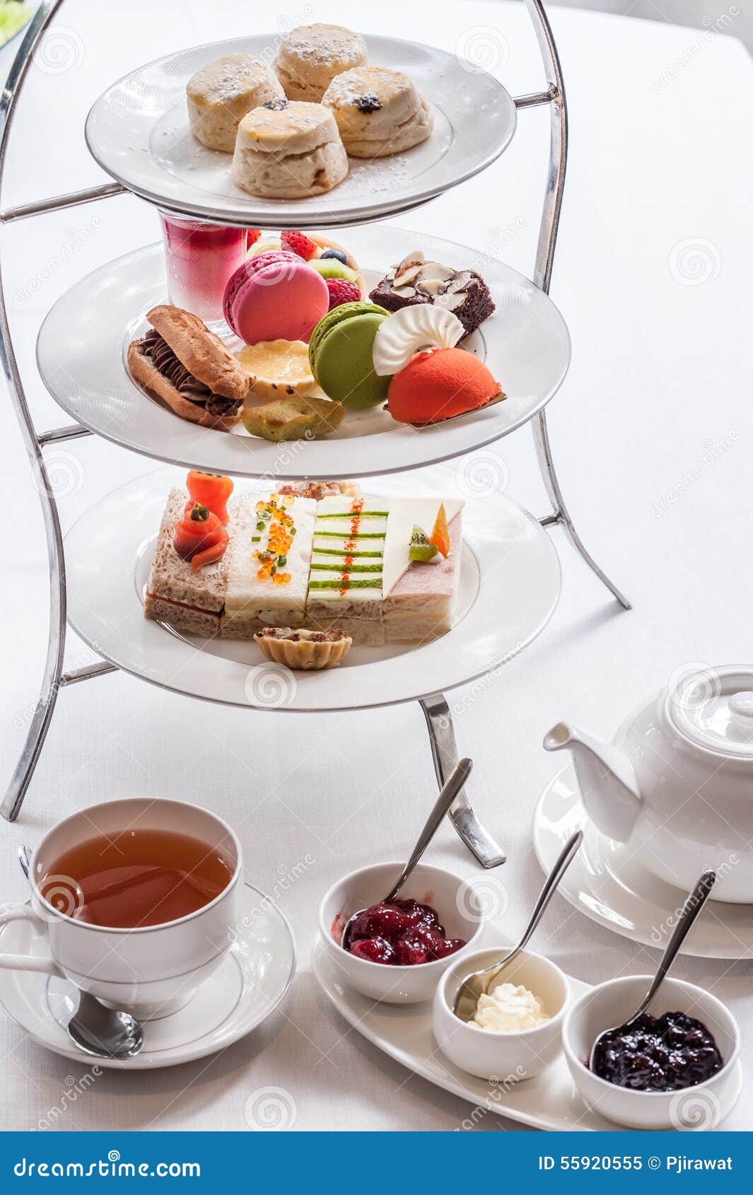 Afternoon tea stock image. Image of afternoon, posh, summer - 55920555