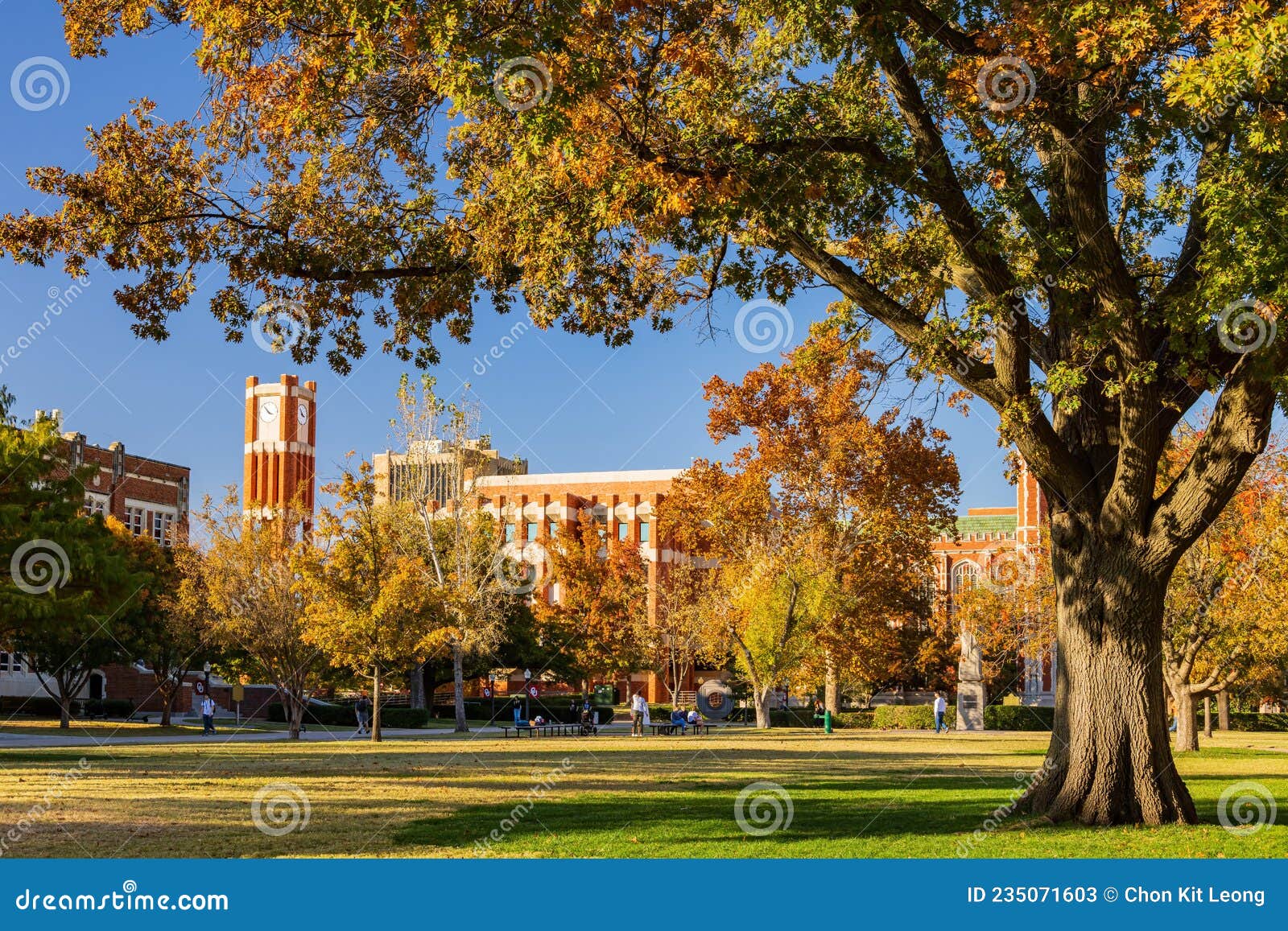 Afternoon View of the Clock Tower of Univeristy of Oklahoma Editorial ...