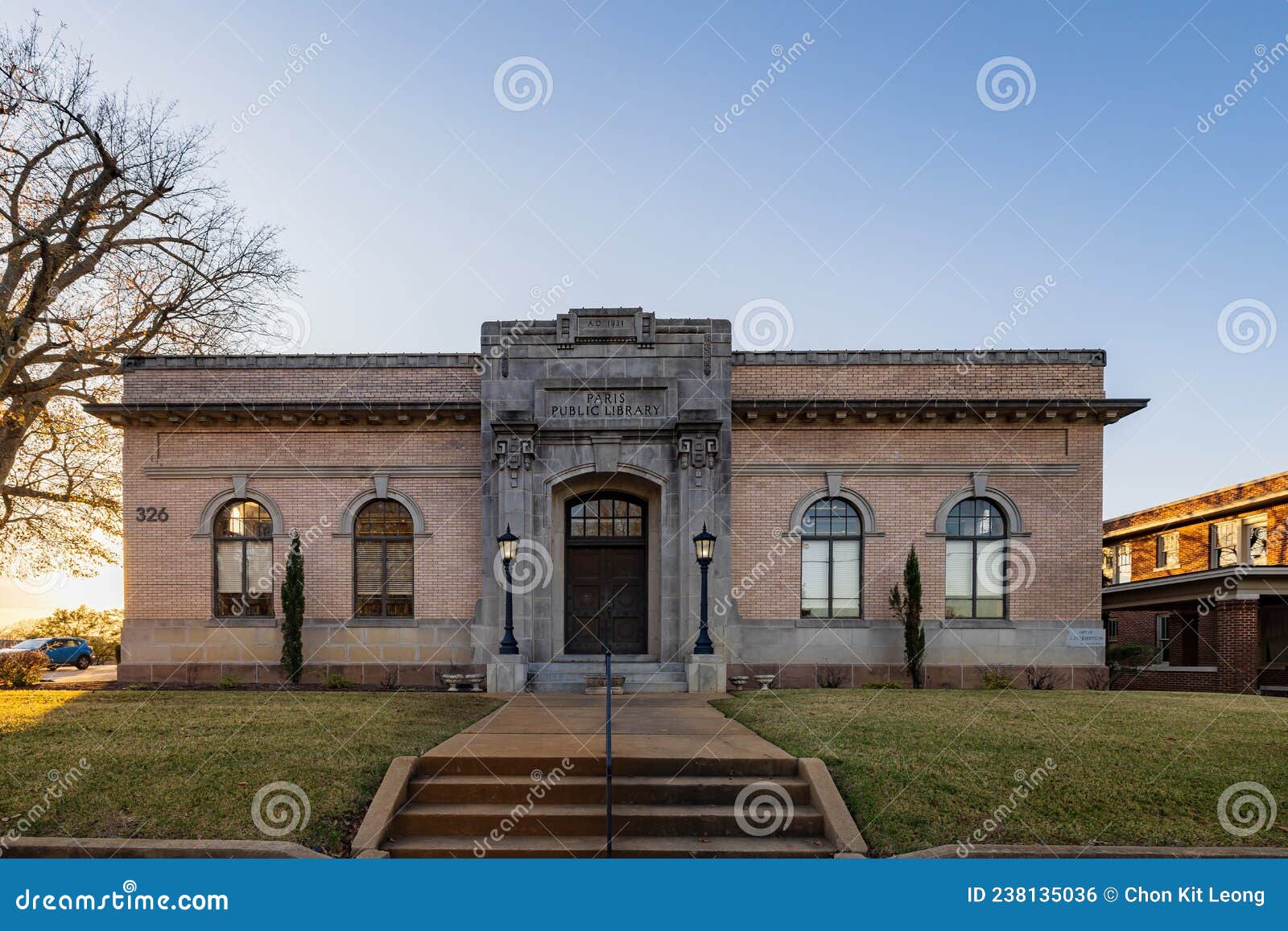 Afternoon View of the Historical Paris Public Library Stock Photo ...