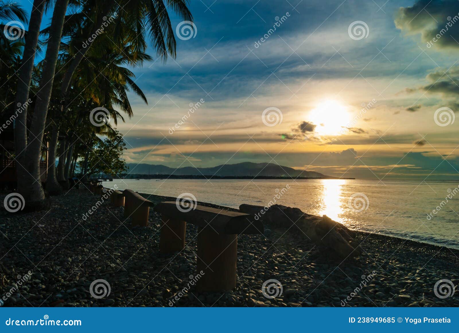 Afternoon View of Marina Cottages Stock Image - Image of sunset ...