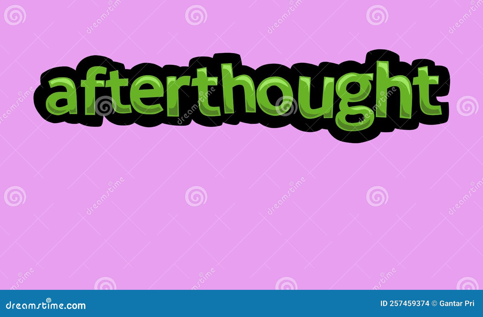 AFTERTHOUGHT Writing Vector Design On A Pink Background Royalty-Free ...
