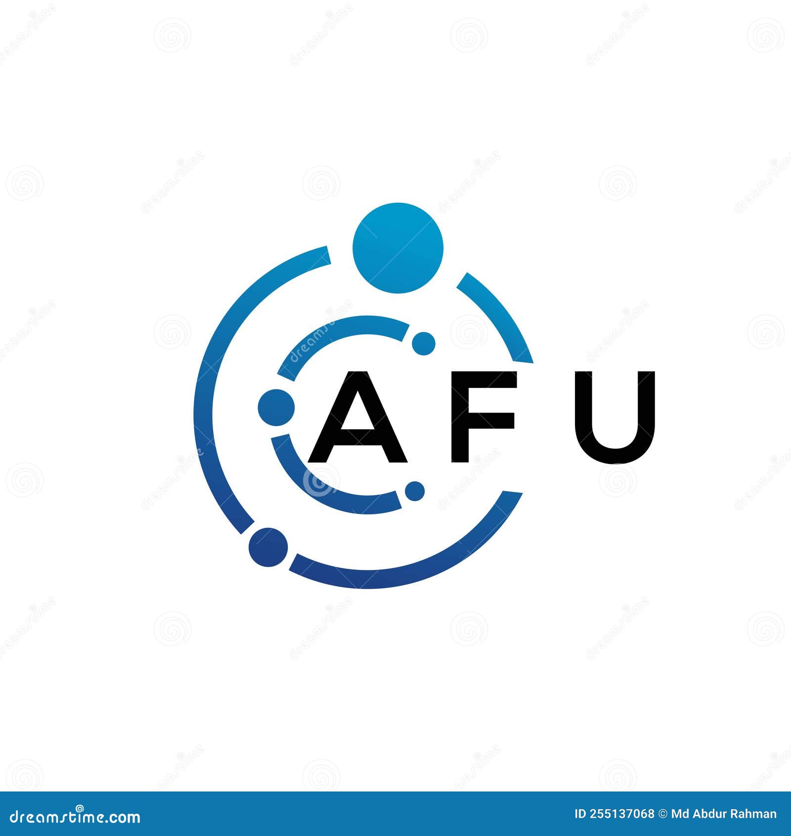 AFU Letter Logo Design on Black Background. AFU Creative Initials ...