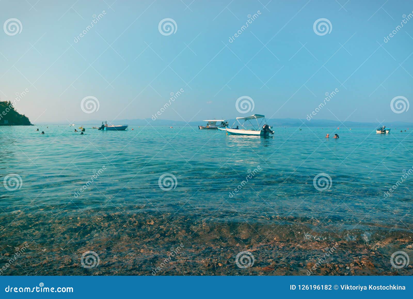 Afytos beach, Greece stock photo. Image of coastline - 126196182