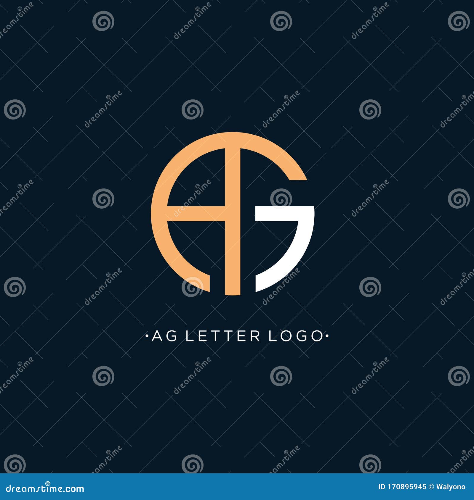 AG Circle Initials Letter Logo Design with Sans Serif Font Vector ...